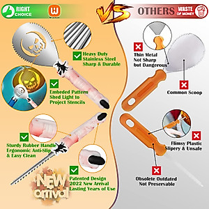 Pumpkin Carving Kit with Stencils Ebook & Carrying Case, 22 PCs Heavy Duty Stainless Steel Knife Professional Sculpting Tool Set for Kid Adult