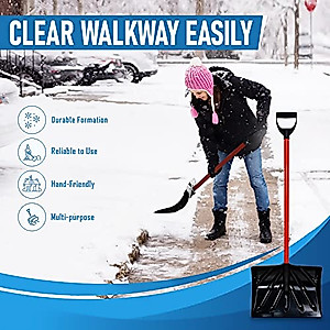 True Temper 36 Inch Snow Shovel - D Grip with Long Handle-Heavy Duty Snow Shovel-Ergonomic Snow Shovel - Snow Shovel for Driveway-Snow Pusher-Available with Premium Quality Centaurus AZ Gloves