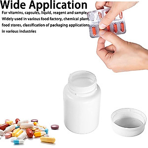 Utoolmart 50Pcs Plastic Solid Powder Medicine Pill Cylindrical Chemical Container Reagent Bottle, 80ml Wide Mouth Sample Sealing Liquid Storage Container
