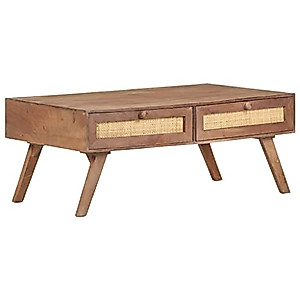 QJBSAVVA Coffee Table 39.4"x23.6"x15.7" Solid Mango Wood,Entrance Table Tray Tables Center Table Low Table Suitable for Meeting Rooms, Reception Rooms, Offices