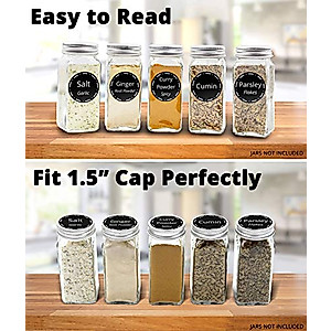 396 Printed Spice Jars Labels and Pantry Stickers: Chalkboard Round Spices Label 1.5" & Pantry Sticker 3” X 1.5” With Write-On Labels – Include a Numbered Reference Sheet – Waterproof & Tear-Resistant