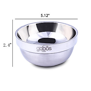 Gobos Premium 304 Stainless Steel Bowls Set, Double Walled Insulated, Nesting Serving Bowls without Lids in Kitchen for Soup, Rice, Ice Cream, Kids Snacks, 5 Pack, 13oz Capacity