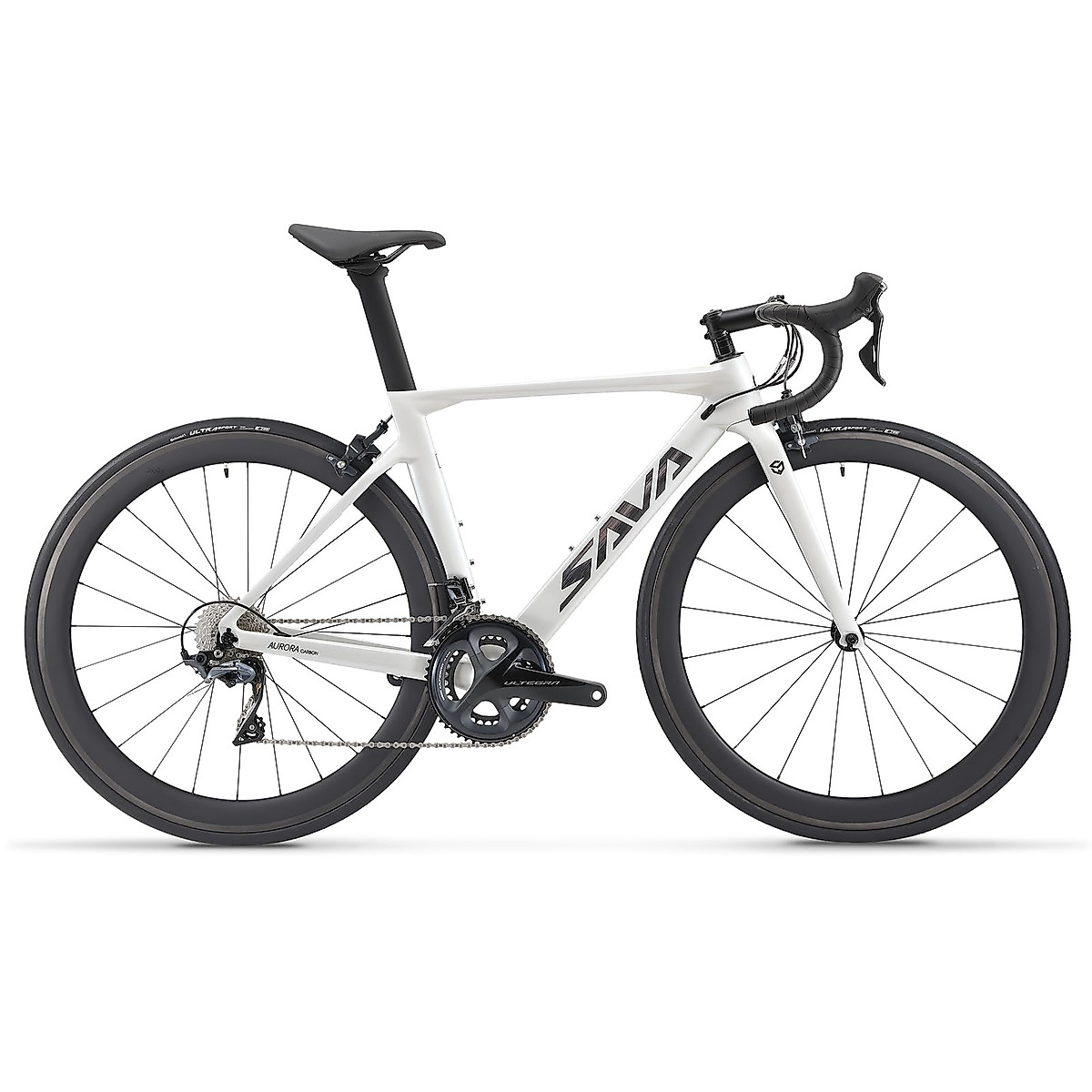 SAVADECK Carbon Road Bike 700C Carbon Frame Racing Bicycle with R8000 22 Speed GroupSet, 25C Tire for Men/Women.(White 54cm)