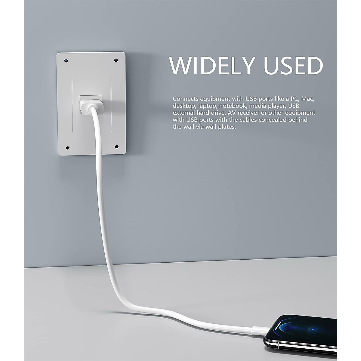 BERLAT USB 3.0 Keystone Jack Insert, USB Keystone Jack,USB to USB Adapters Female to Female Inserts Connector Interface Coupler Socket Adapter Port for Wall Plate Outlet Panel(White-6 Pack)