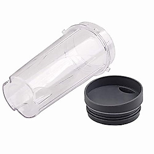 Replacement Parts Two Pack 16-Ounce (16 oz.)Single Serve Cup with lid Fit for Nutri Ninja Mega Kitchen SystemsBL770BL771BL772BL773COBL660BL740 and works with Ninja Ultima Blender BL810BL820BL830