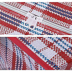 50L Extra Large Storage Bag SQXBK 60x45x20cm/23.62x17.71x7.87inch Red Checkered Water Resistant Organizer Bag Moving Bag Carrying Tote with Zipper and Carrying Handle for Clothes Bedding Comforter, Pillow