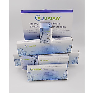 Aquaiaw Wall Supply Elbow with O-Ring Flange, Tapered 1/2 NPT Female Inlet, Solid Brass Wall Union W/Handshower Holder, Round Wall Supply Elbow W/Hand Shower bracket, PVD Brushed Nickel, G1/2 Outlet