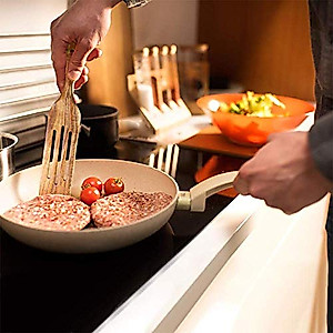 Spurtle Set, Natural Acacia Wooden Kitchen Utensils Set of 4, Wooden Spoons Utensils for Cooking, stirring, Mixing, Serving, spurtles kitchen tools as seen on tv for NonSick Cookware