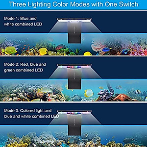 WEAVERBIRD LED Aquarium Light Three-Mode Adjustable Fish Tank Lights 5W 16 LED Planted Aquarium Light Clip Lamp 550LM for 0.24 inch Thickness 12 inch Fish Tank