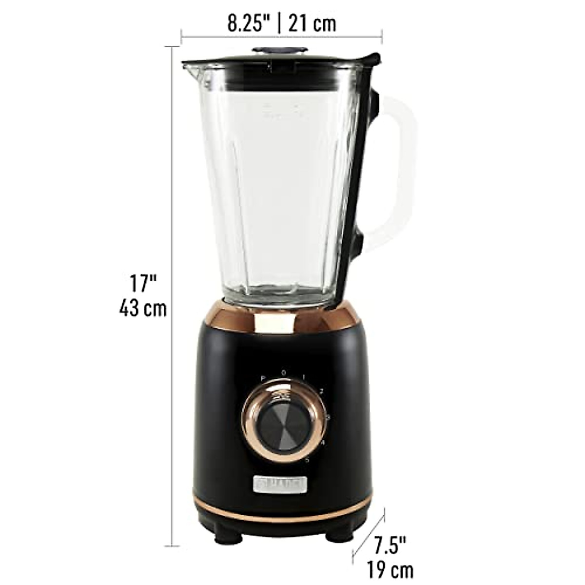 Haden 75038 Heritage 56 Ounce 5-Speed Retro Blender with Glass Jar, Black/Copper