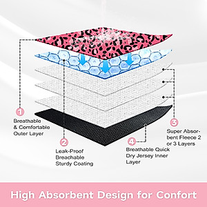 Paw Legend Washable Reusable Female Dog Period Diapers for Heat Doggie Puppy Diapers for Female Dogs (3 Pack, Leopard, X-Small)