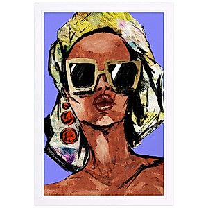 Wynwood Studio Glam Framed Wall Art Prints 'Sketchy Fashion I Light' Home Décor, 13" x 19", Gold, Purple