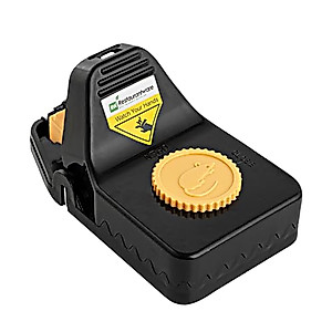 Restaurantware-Pest Tek 6 x 3.1 x 2.7 Inch T-Rex Traps, 6 Durable Commercial Mice Traps - Interlocking Teeth, Sensitive Trigger Pedal, Black ABS Mouse Traps, Removable Bait Cap, Reusable