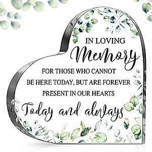 Wedding Memorial Sign, In Loving Memory Wedding Sign Remembrance Wedding Sign, Heart Acrylic In Memory of for Wedding Table Centerpieces Ceremony Reception Anniversary Decoration (Elegant Style)