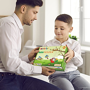 HOLICOLOR 4 Pack Arts and Crafts Bird Feeders Wooden DIY Painting Kits Garden Outdoor Activities for Children Girls Boys Easter Gift Age 3-5 4-8 8-12