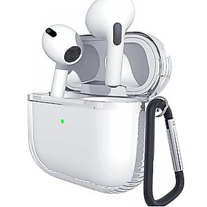 Clear Case for AirPods 3, 2021 Transparent TPU Non-Yellowing Cover with Keychain Conjoined Design Shockproof Rugged Skin Accessories for Airpod 3 Charging Case (Crystal Clear-1)