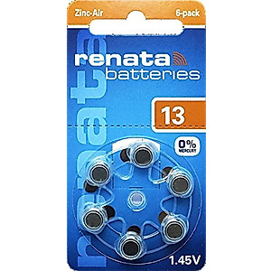 10 Packs (60 Batteries) Renata Swiss Made Size 13 Batteries