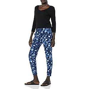 Amazon Essentials Women's 3/4 Sleeve Scoopneck Tunic, Pack of 2, Black/Olive, Large