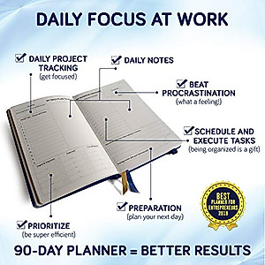 Business Planner Undated for Entrepreneurs! Focus Project Notebook for Productivity! Daily Weekly Self Organizer Planner / Win the Day! Beat Procrastination! Ifocus - A5 work planner