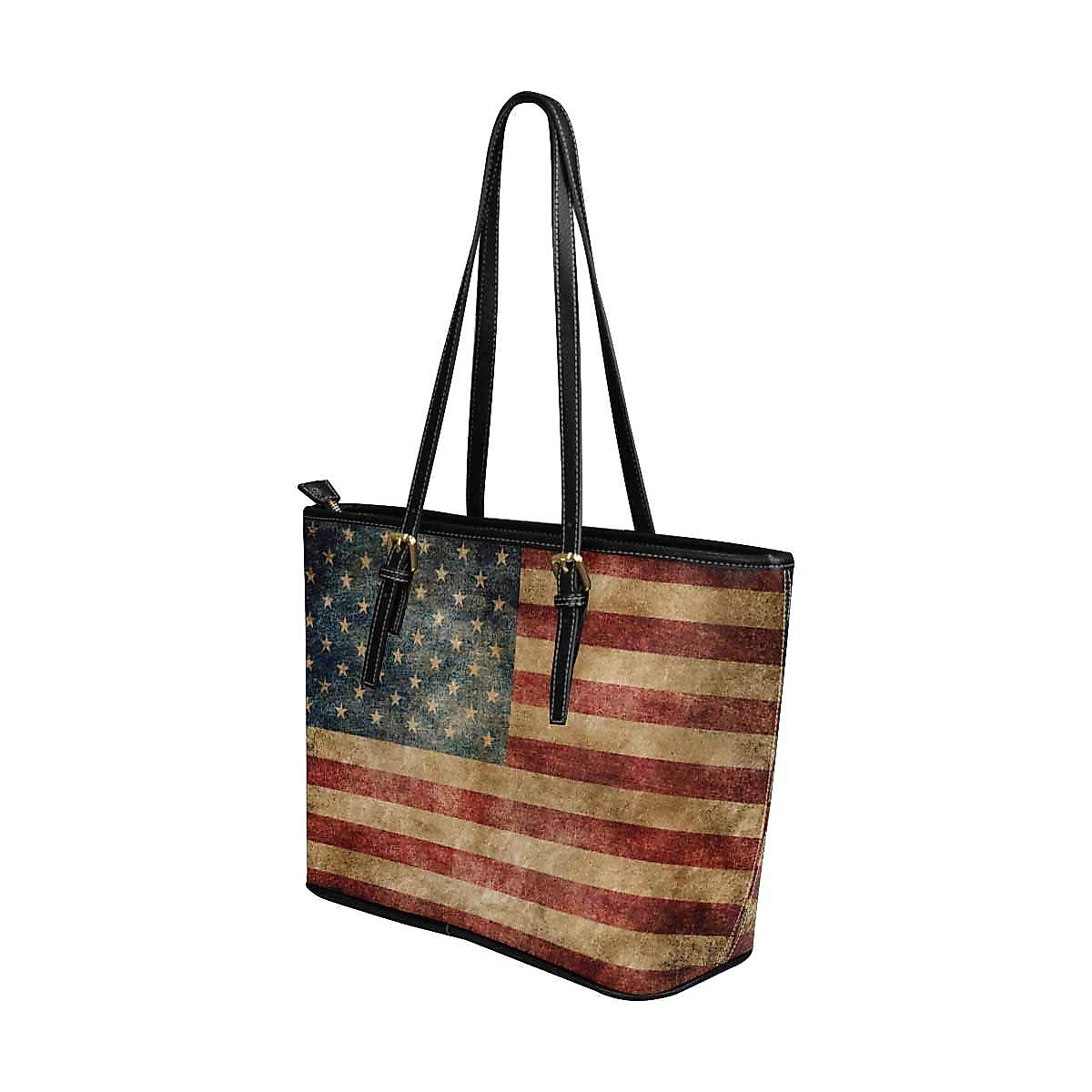 InterestPrint Top Handle Satchel HandBags Shoulder Bags Tote Bags Purse American Flag Background