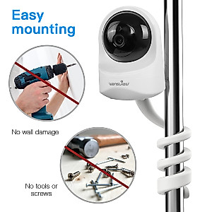 Anbage Baby Monitor Mount Baby Camera Holder Flexible Twist Mount Compatible with Wansview Baby Monitor Q6-W,Q5-B,Q5-W, Arlo Pro/Pro2/Ultra/Pro3/Go/HD Attached for Crib, Shelves or Other Places