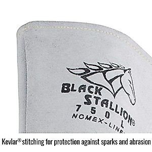 Black Stallion 750 Premium Grain Elkskin Stick Welding Gloves, Large, White