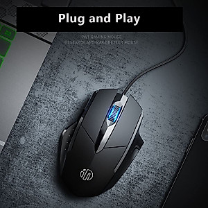 Censprin USB Computer Mouse Wired, Silent Click Corded Mouse 3-Button Wired Optical Mouse, Office and Home Mice, Ergonomic Shape for Windows Computers, Macs, iPad, PC and Laptops
