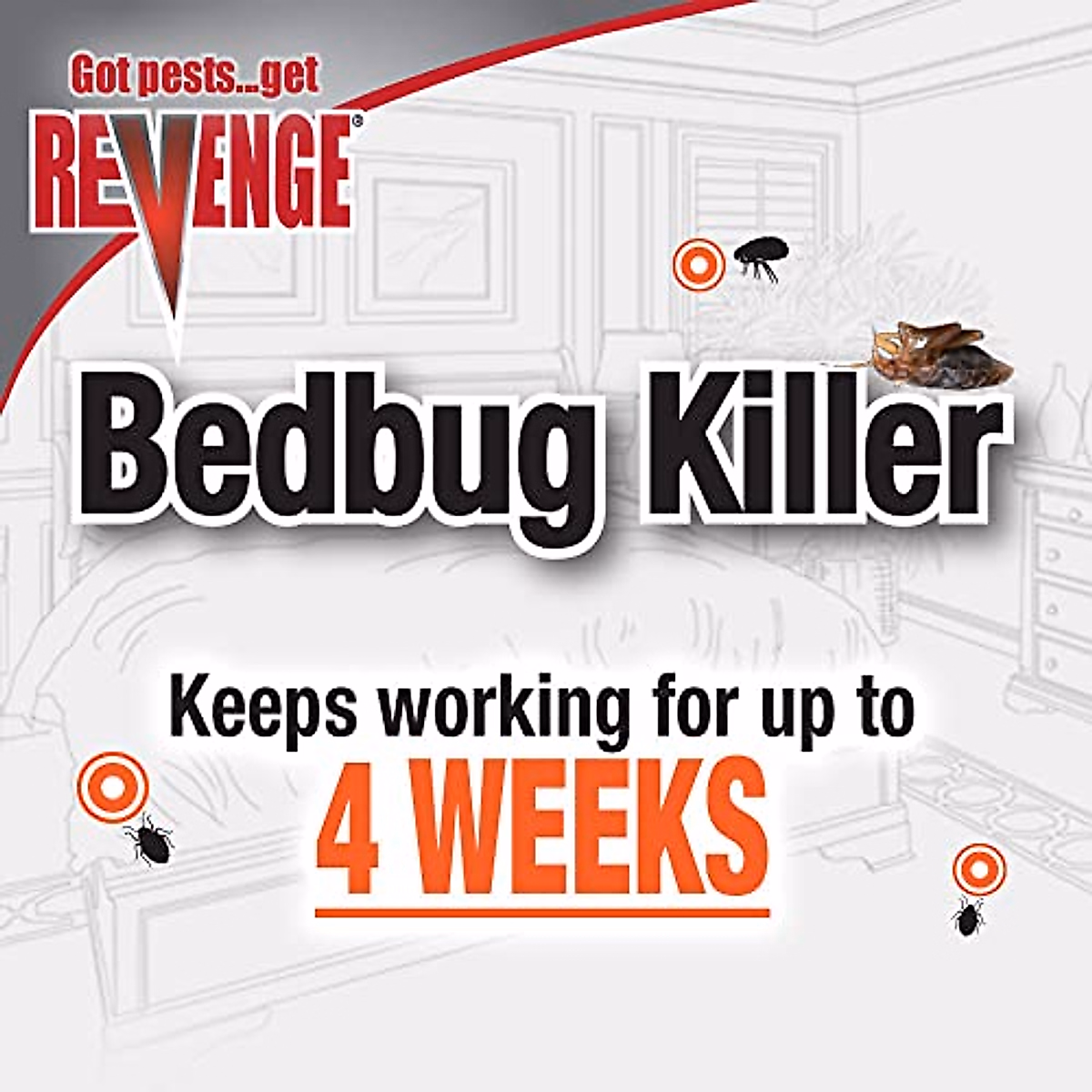 REVENGE Bedbug Killer, 128 oz Ready-to-Use Spray, Long Lasting Odorless Insecticide Formula, Kills on Contact