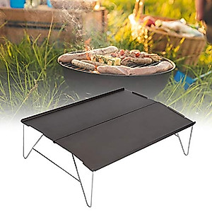FECAMOS Hiking Table, Aluminium Alloy Picnic Table Portable for Hiking for BBQ for Families