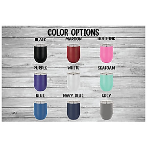 Personalized Monogram Stemless 12 oz Wine Glass, Birthday Gift for Her, Appreciation for Teacher, Thank You, Graduation Gift for Friend, Laser Engraved, Vacuum Insulated, Stainless Steel, Includes Lid