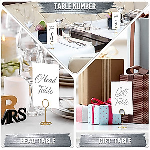 Silver Table Numbers 1-30 for Wedding Reception - Silver Foil Table Number Cards 4x6 in with Head & Gift Table - Restaurant Table Numbers - Wedding Numbers for Tables Card Stock Wedding Table Numbers