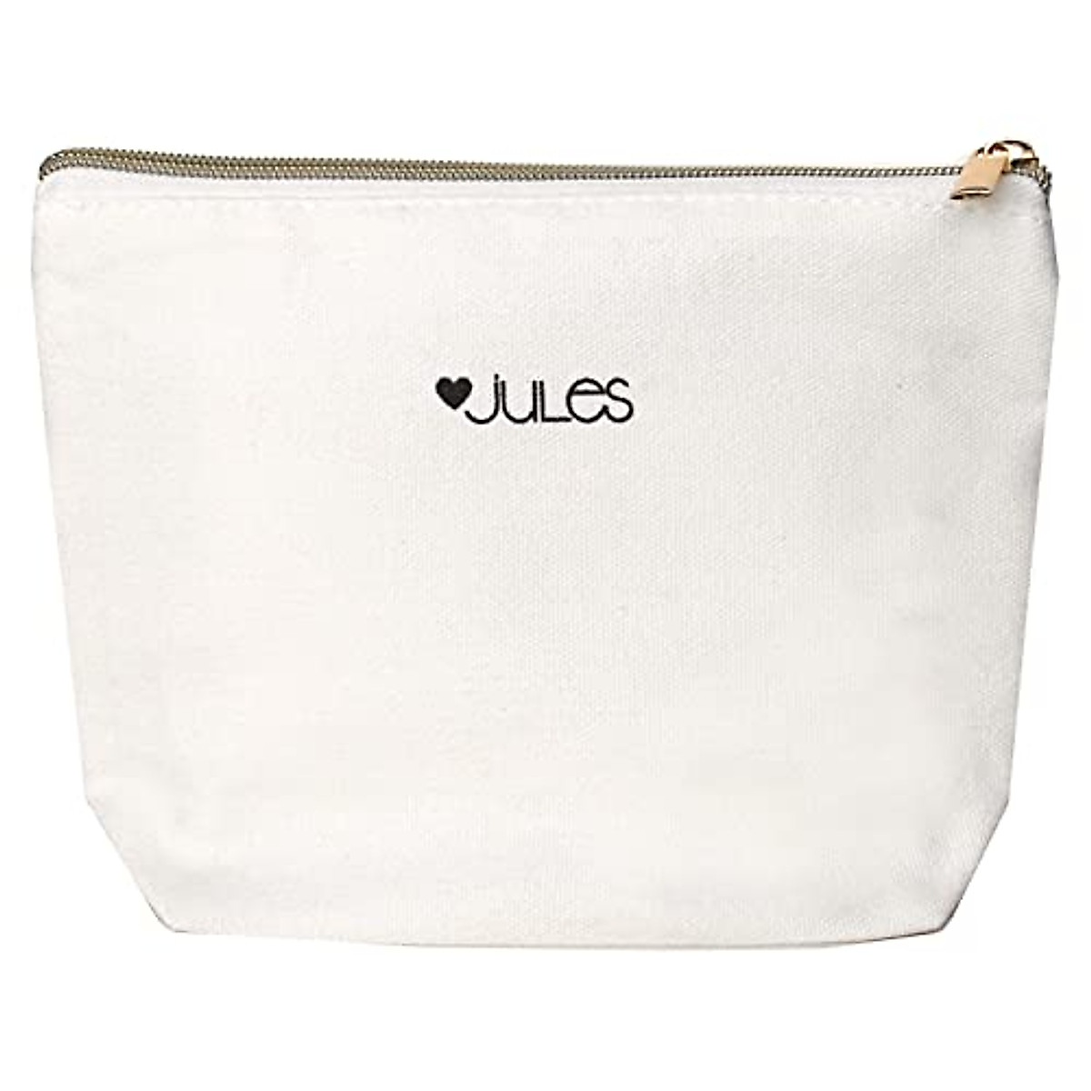 Jules Natural Canvas Cosmetic Bag With Zipper Closure I Believe In Pink Audrey Hepburn Quote