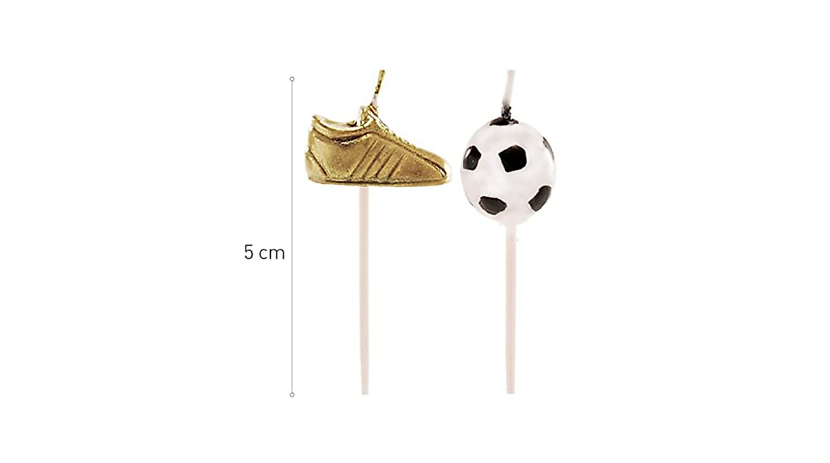 Football Birthday Candles | Dekora Golden Boot Cake Decor