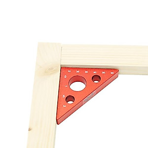 WEITARI Aluminum Alloy Triangle Ruler, 45 Degree Angle, DIY Woodworking Height Measuring Gauge, 65mm (Red)