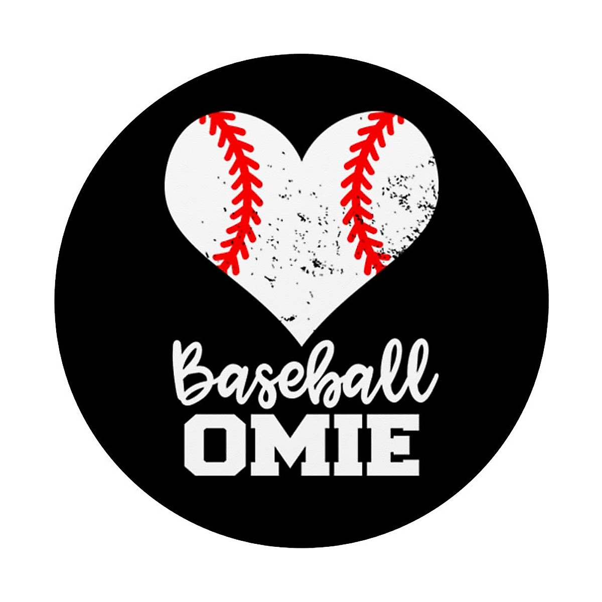 Baseball Omie Funny Baseball Heart Grandma Omie PopSockets Swappable PopGrip