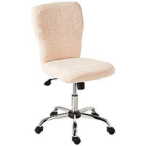 Boss Office Products Tiffany Fur Make-Up Modern Office Chair in Cream, 1 count
