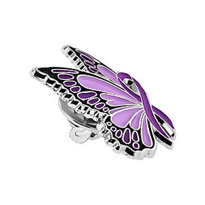 PinMart Domestic Violence Awareness Butterfly Purple Ribbon Enamel Lapel Pin