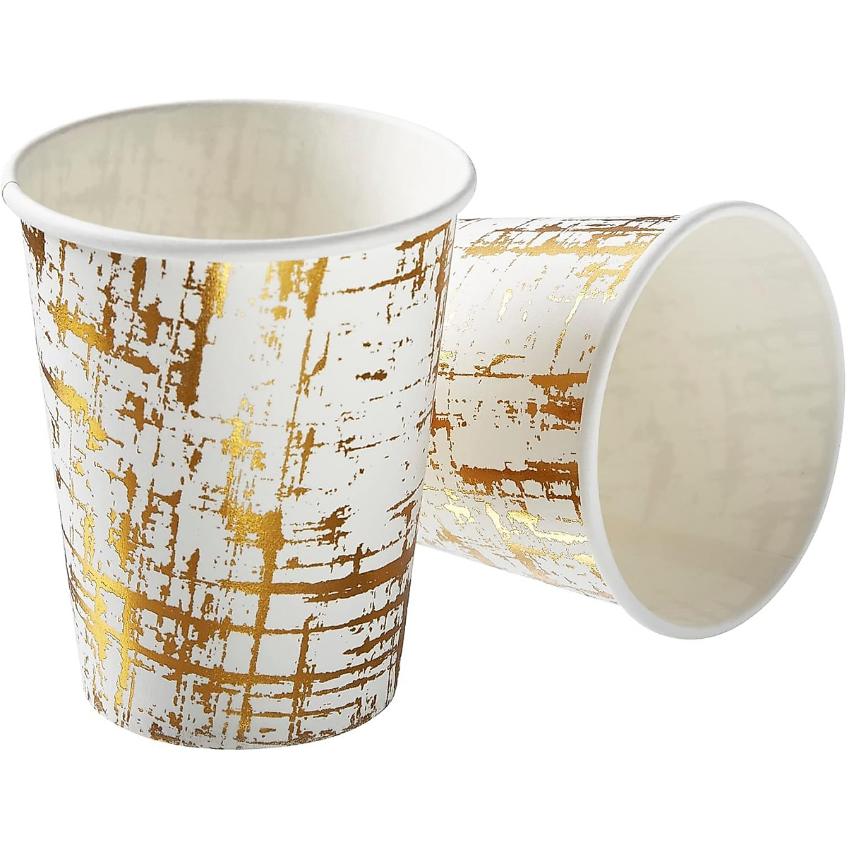 SILVER SPOONS (18 - Pack 9 Oz.) Elegant Disposable Coffee Cups - Drinking Hot Cups For Coffee, Tea, Hot Chocolate & All Sort Of Beverages, Paper Coffee Cups, Gold