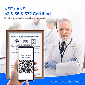 Waterdrop G3P800 Reverse Osmosis System, 800 GPD Fast Flow, NSF/ANSI 42 & 53 & 58 & 372 Certified, 3:1 Pure to Drain, Tankless Under Sink RO Water Filter System, LED Purifier, Smart Faucet