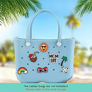 Matalde Rubber Beach Bag Accessories Charms - Windmill Beach Charm Accessories for Rubber Beach Totes with 0.5'' dia Holes Perfect for Summer Vibes