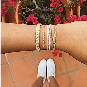 Pura Vida Sunset Bracelet - Iron-Coated Copper Charm, Adjustable Band - 100% Waterproof