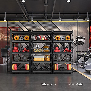 REIBII Garage Shelving Heavy Duty Storage Shelves, Heavy Duty Shelving, Adjustable Storage Rack with 5-Tier Metal Shelving Unit, Easy Assembly Unit Shelf, 2 Pack