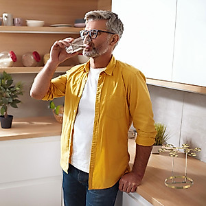 uxcell Countertop Wine Glass Holder, Freestanding Wine Glass Rack with 6 Hooks, Metal Stemware Holder Stand for Bar, Kitchen Home Storage (Bronze 235x335mm)