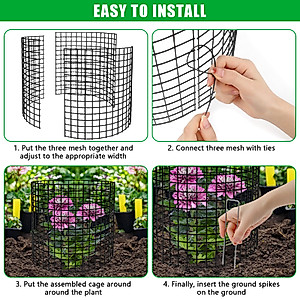 5 Pack Plant Protector from Animals, 13x12 inch Wire Plant Cages Mesh Plant Cage Garden Plant Protector, Sturdy Bunny Barricades Chicken Wire Cloche Plant Protectors for Keeping Bunny Animals Out