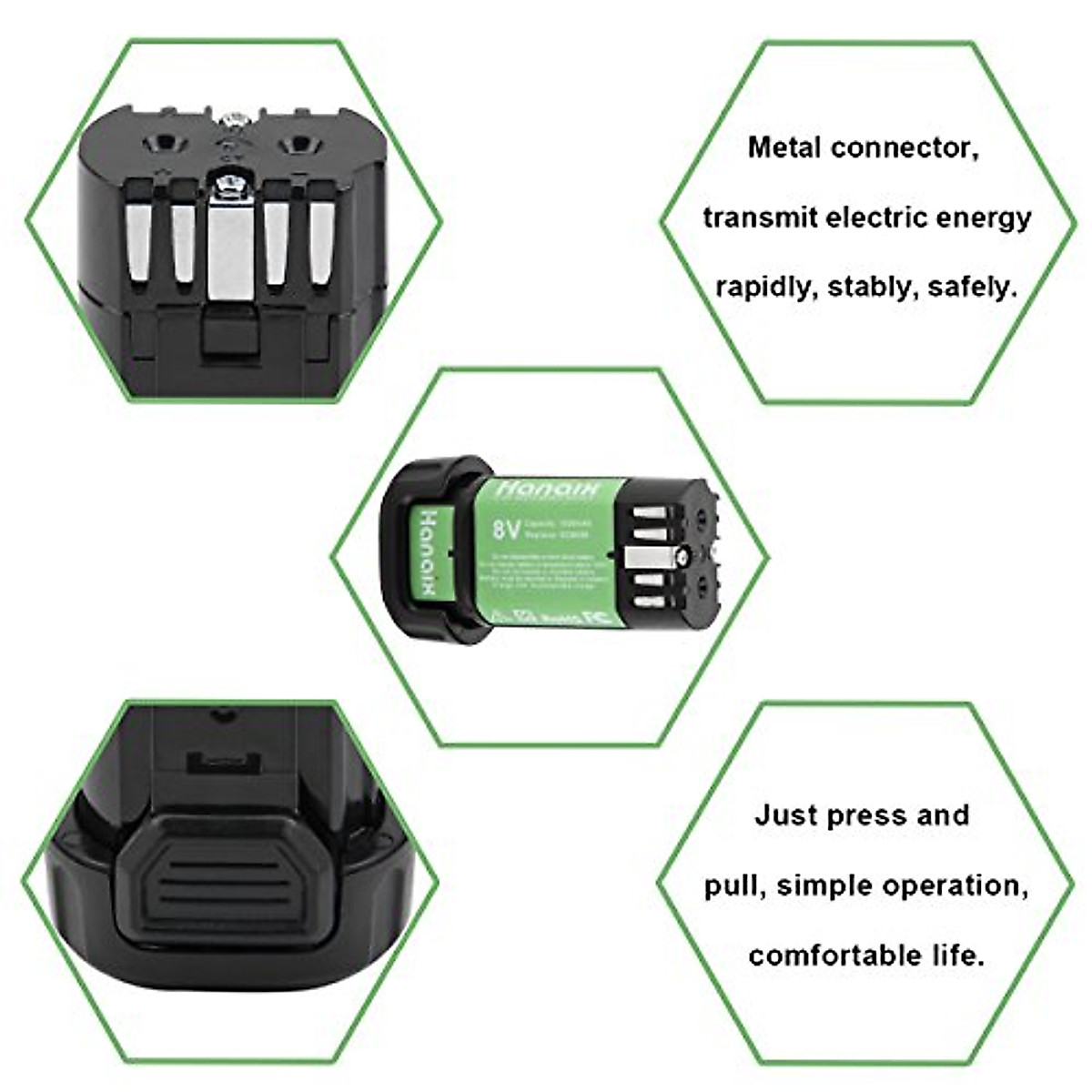 Hanaix 8V 1500mAh Battery Replacement for DEWALT DCB080 Fit for DEWALT DCF680N1 DW4390 DCF682 DCL023 DCF680 DCB095 DCF680N2 DCF680G2 Li-ion Battery
