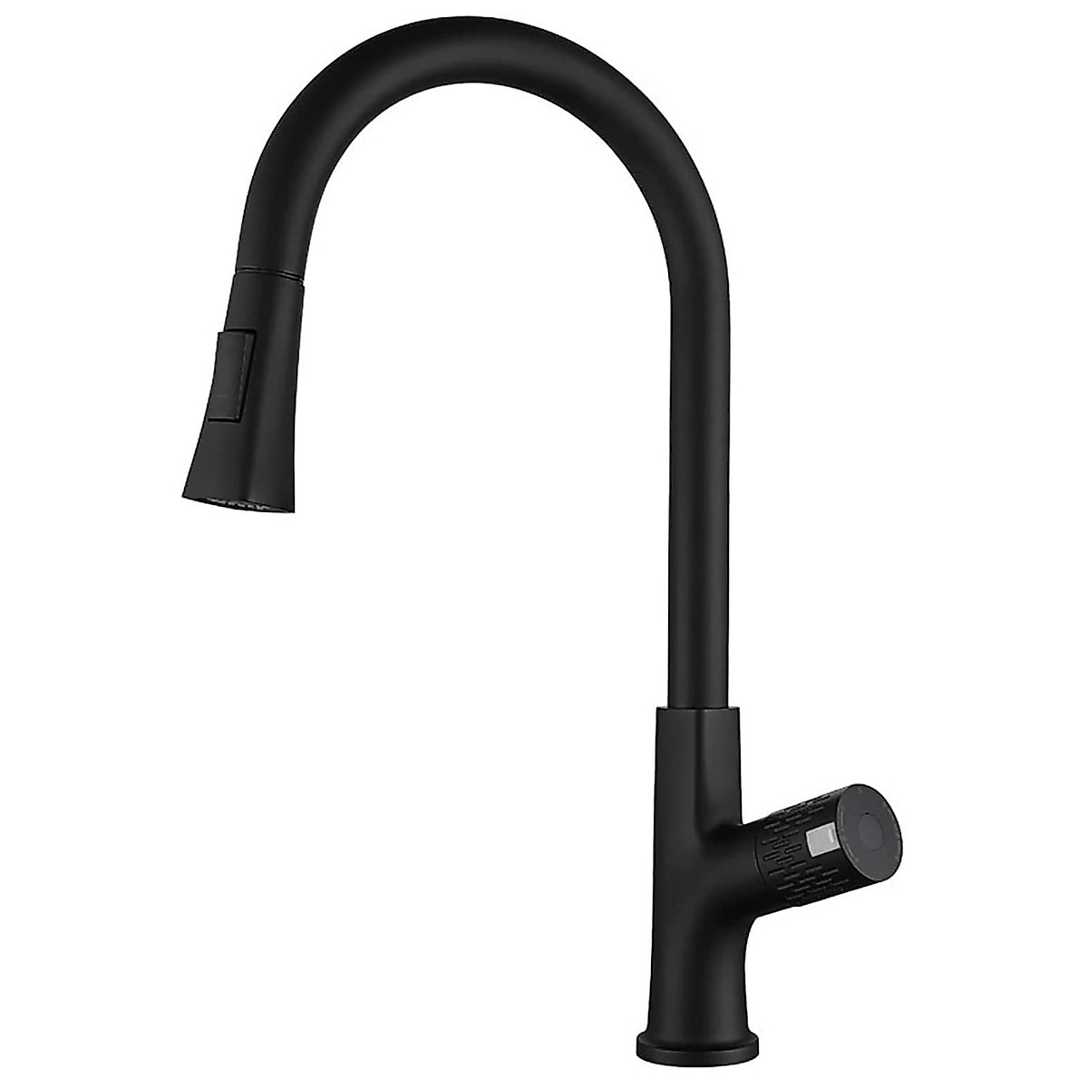 Touchless Kitchen Faucet Matte Black Intelligent Induction Kitchen Sink Faucet with Pull Down Sprayer, Brass Swivel Pull Out Kitchen Mixer Tap Single Handle 2 Spray Modes