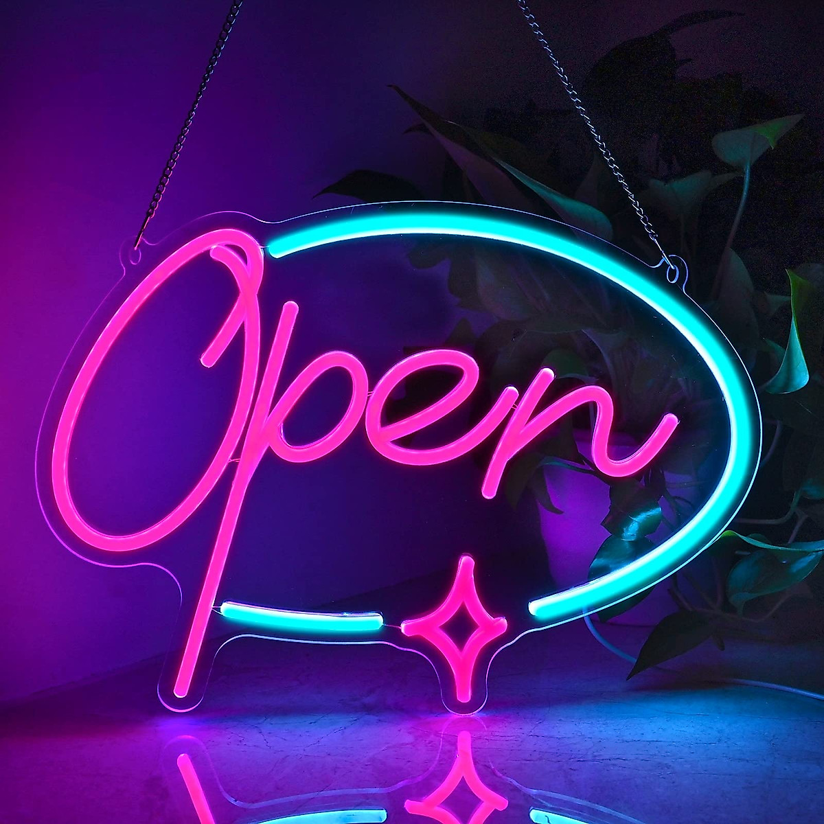 Neon Open Sign for Business, 15.75"x11.4" Led Open Signs for Business & Store Window, Adjustable Brightness Ultra Bright Neon Light Open Sign for Party Bar Salon Coffee Shop Club Hotel Wall Decor