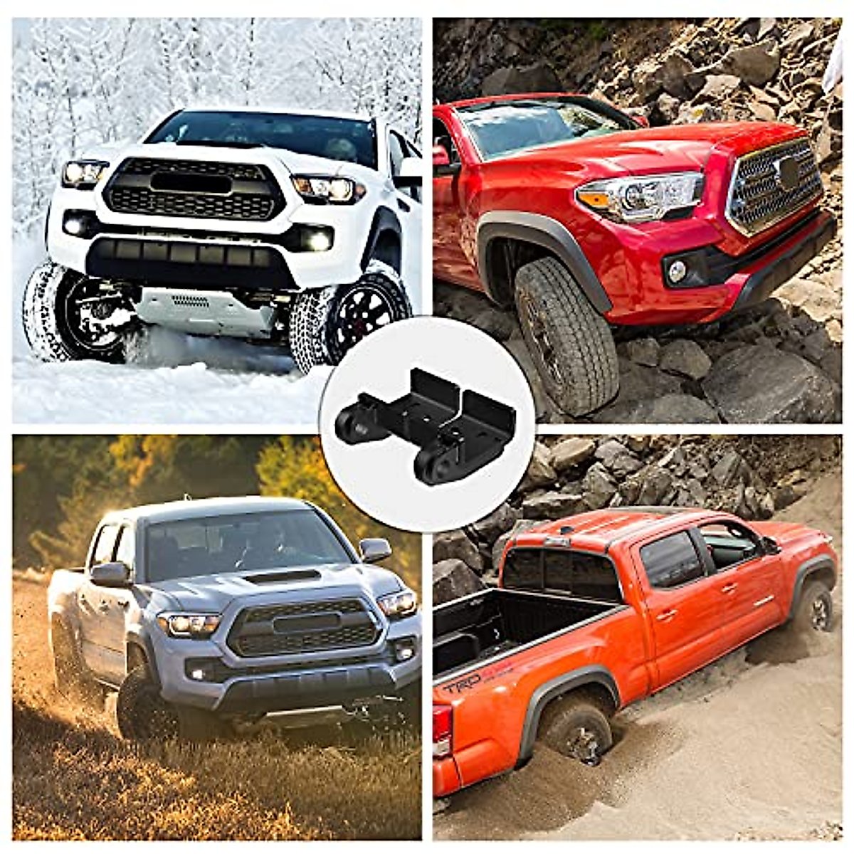 Front Tow Hook Mounting Bracket Compatible with Tacoma 2009-2023 D Ring Shackle Bracket, Demon Hook Bracket Replacement
