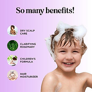 Deep Cleansing Shampoo for Kids - Paraben & Sulfate Free Kids Shampoo for Oily Hair and Scalp with Tea Tree and Rosemary Essential Oils - Gentle Nourishing Shampoo for Build Up Flakes and Dry Scalp