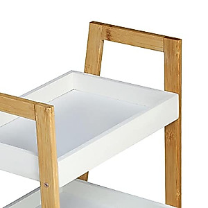 Magshion 4-Tier Ladder Shelf Casual Home Basics Modern Bookshelf Organizer, Storage Rack Shelves, Decorative Leaning Bookshelf for Bathroom, Living Room, Corner Display Bookcase